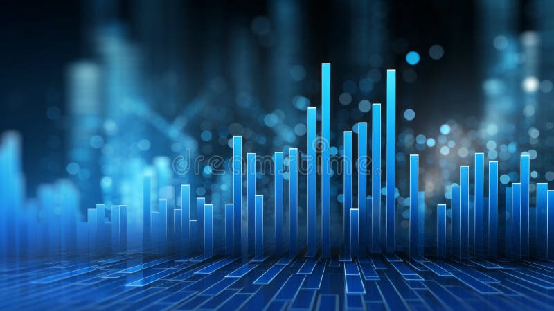 Blue cityscape on dark stock illustration. Illustration of urban ...