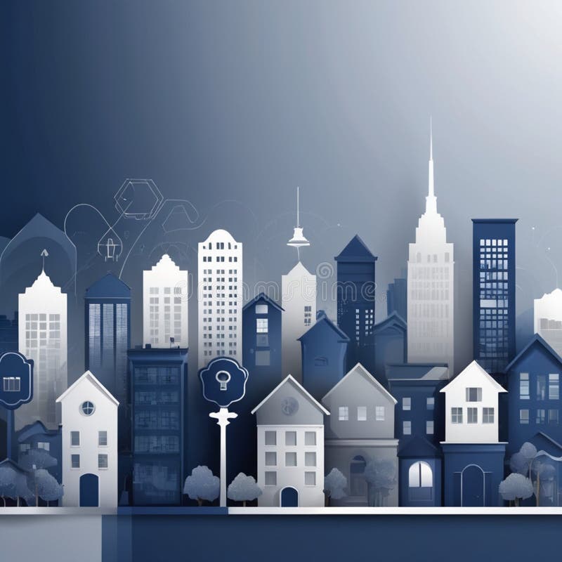 Blue Cityscape. Illustration of Blue City Stock Illustration ...