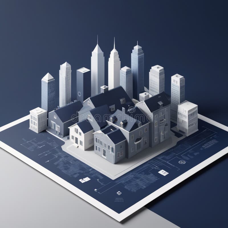 Blue Cityscape. Illustration of Blue City Stock Illustration ...