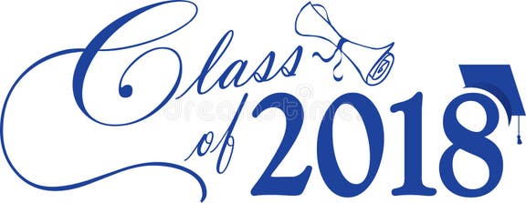 Blue Class of 2018 with Cap and Diploma Stock Illustration ...