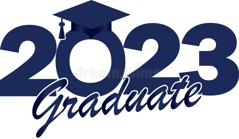 Blue Class of 2023 Graduate Logo Stock Vector - Illustration of ...