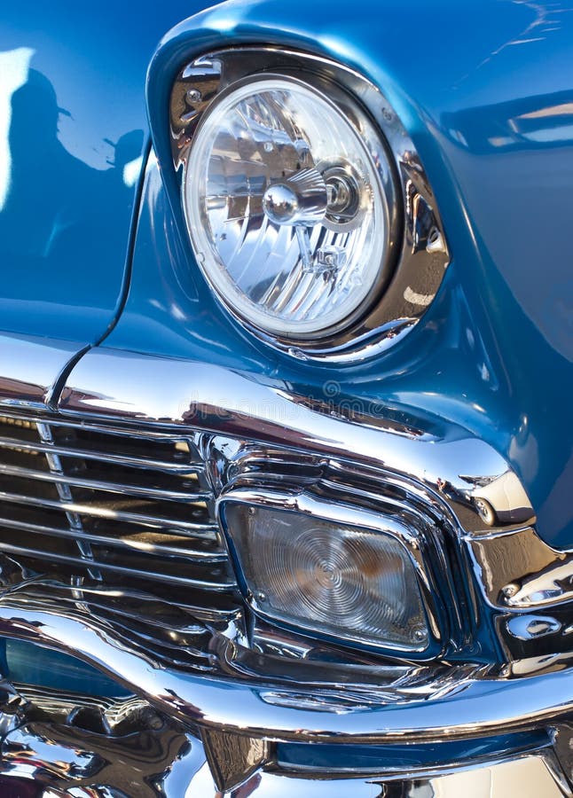 Classic Car Headlight and Grill Stock Photo - Image of cherry, retro ...