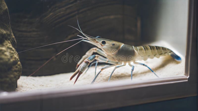 Blue Claw Crayfish in Aquarium Stock Illustration - Illustration of ...