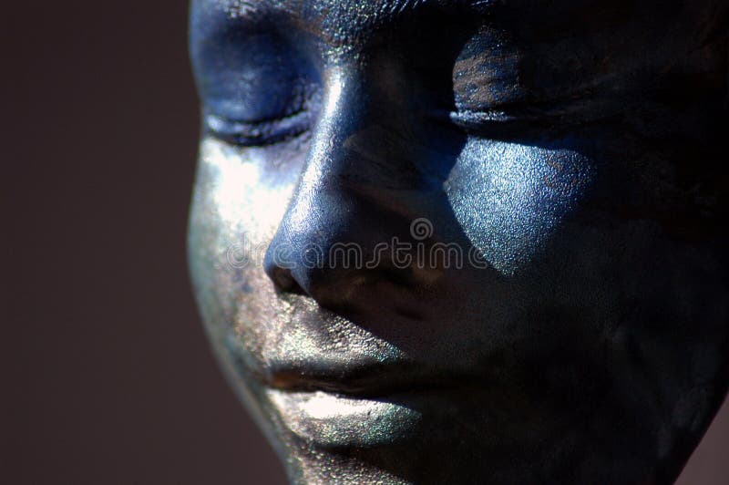 Blue clay Face stock image. Image of ethnic, clay, stone - 1758117