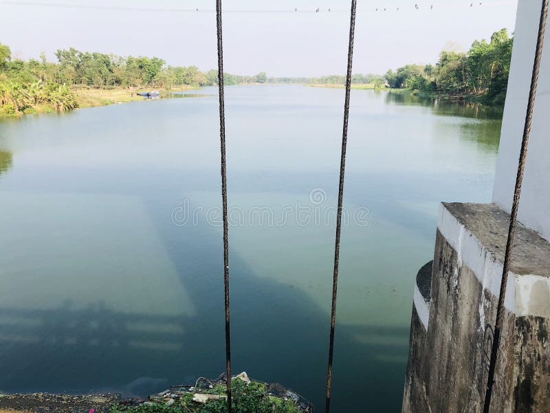 Blue Clean and Clear River Water. Stock Photo - Image of dock, pond ...