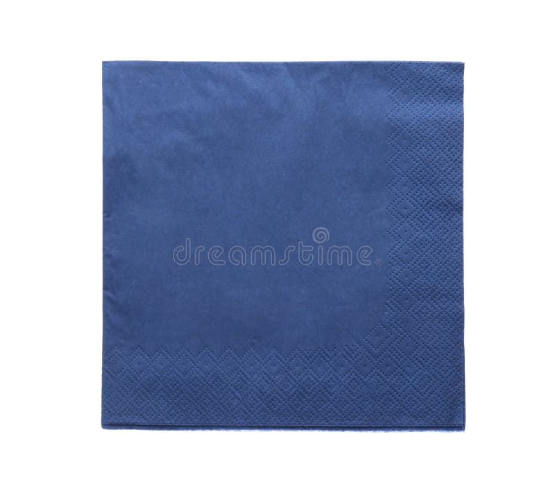 Blue Clean Paper Tissue Isolated on White, Top View Stock Photo - Image ...