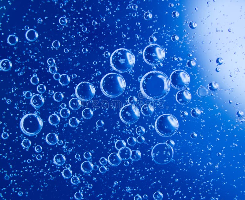 Blue Clean Water Drop Bubbles Close-up Background Stock Photo - Image ...