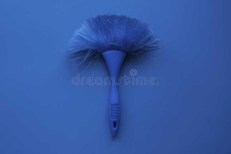 Blue Cleaning Brush on a Blue Background Stock Image - Image of tidy ...