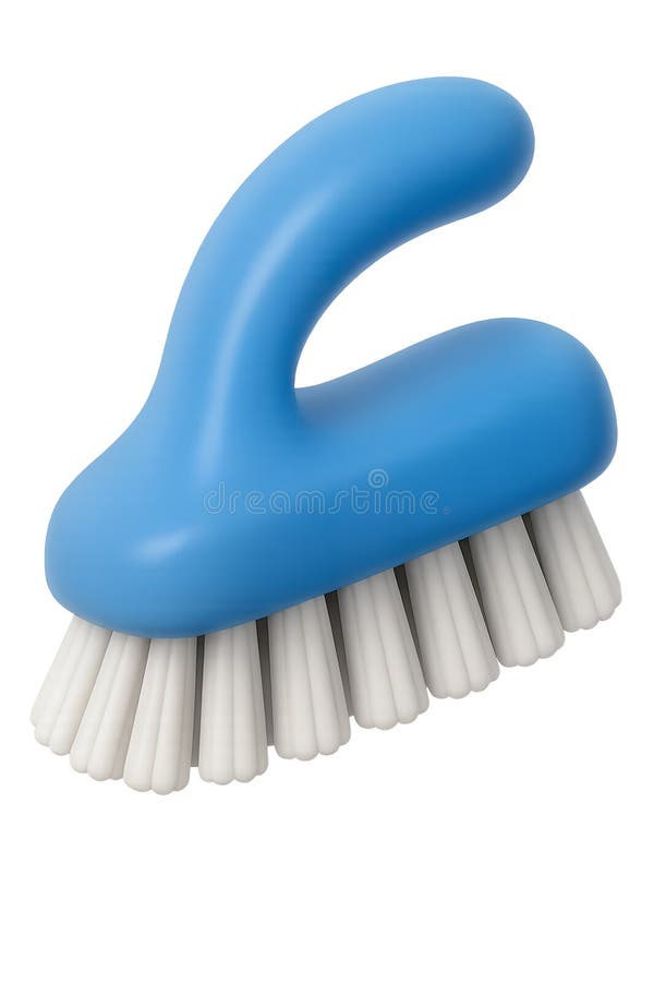 Blue Cleaning Brush with Ergonomic Handle Illustration Stock ...