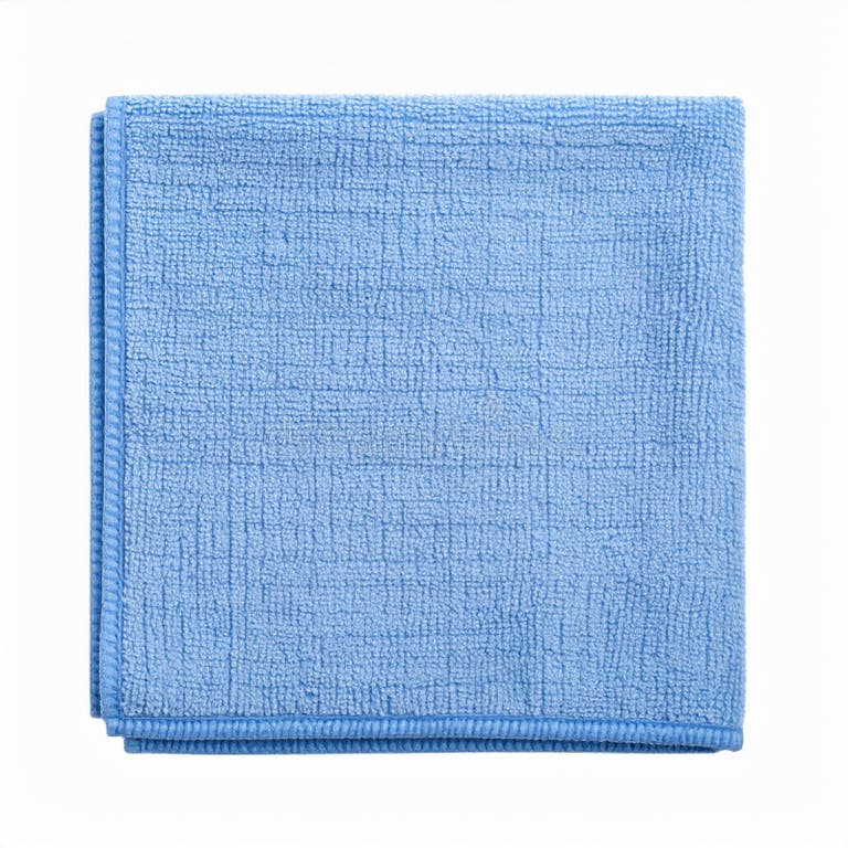 Blue Cleaning Cloth Folded on White Background Stock Illustration ...