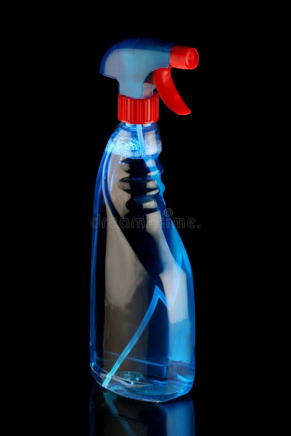 Blue Cleaning Solution Spray Bottle Stock Image - Image of equipment ...