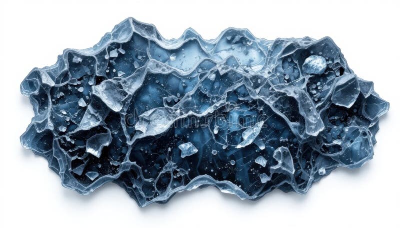 Blue and Clear Geode Rock with Shiny Crystals and Textured Surface ...