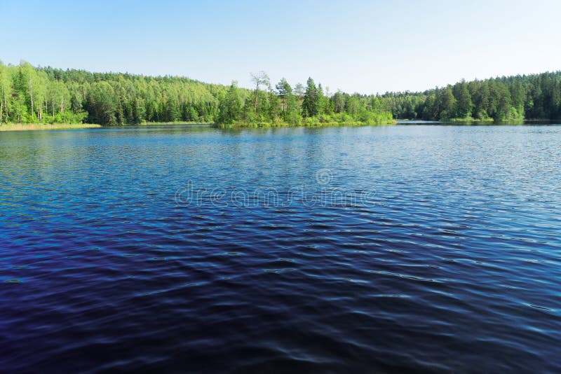 Blue clear lake stock image. Image of outdoor, green - 108402199