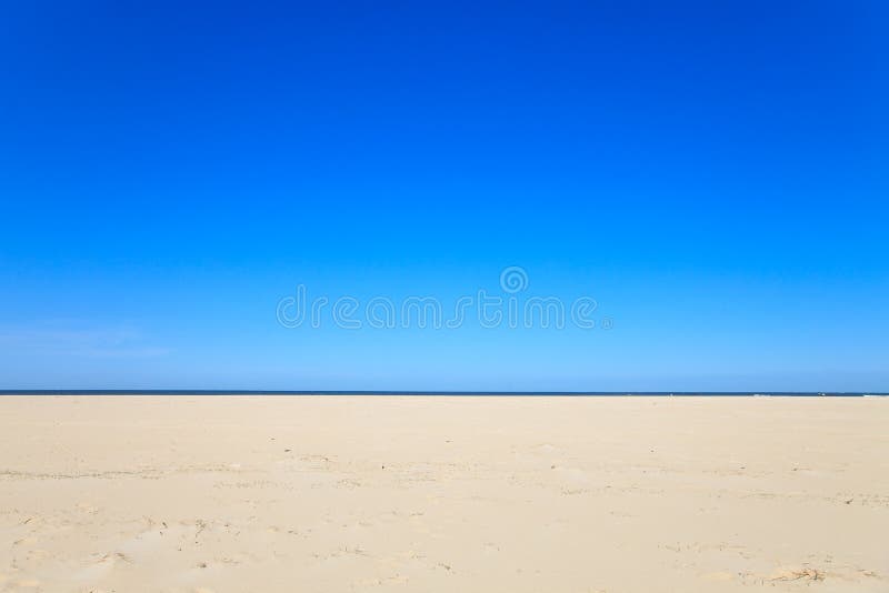 A Blue Clear Sky with Beach and Ocean Stock Image - Image of lonely ...