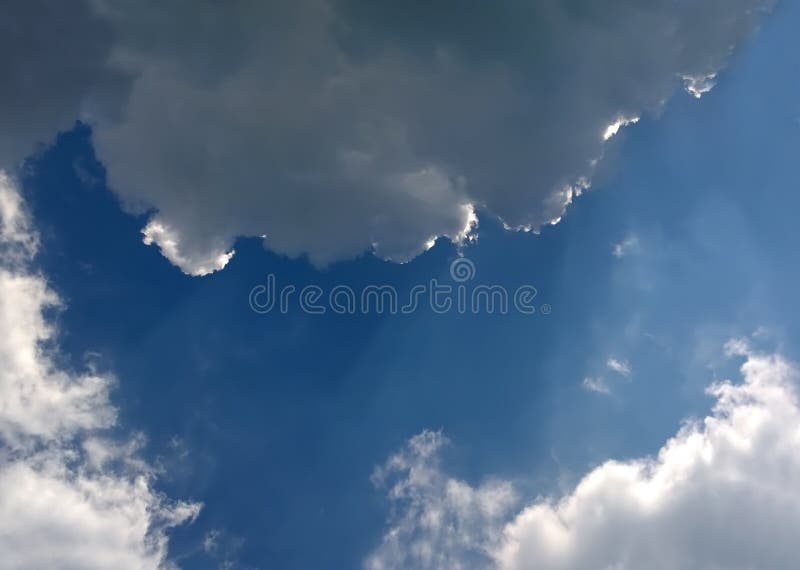 Sky with Clouds and Barely Visible Sunlight Stock Image - Image of ...
