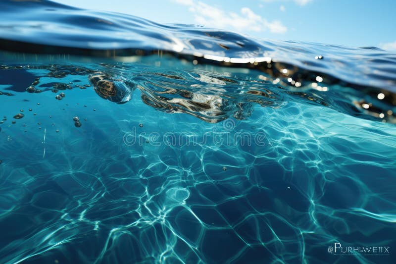 Blue Clear Water Background and Texture Stock Photo - Image of flood ...