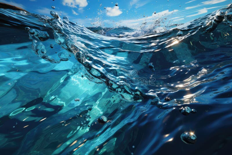 Blue Clear Water Background and Texture Stock Photo - Image of flood ...