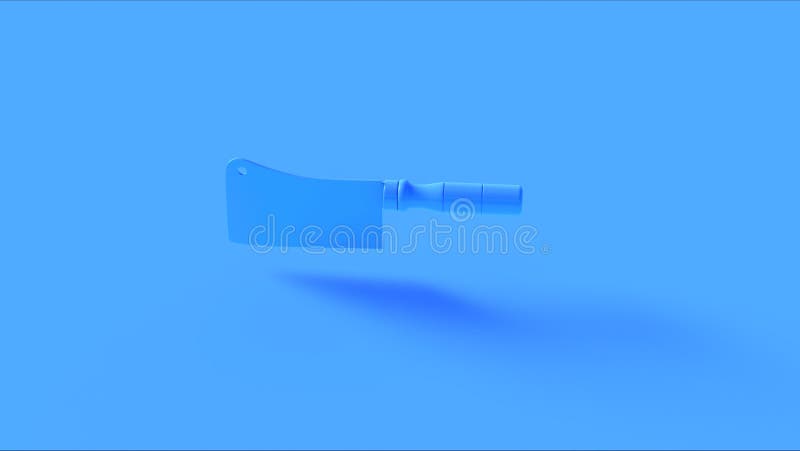 Blue Cleaver Knife simple stock illustration. Illustration of isolated ...