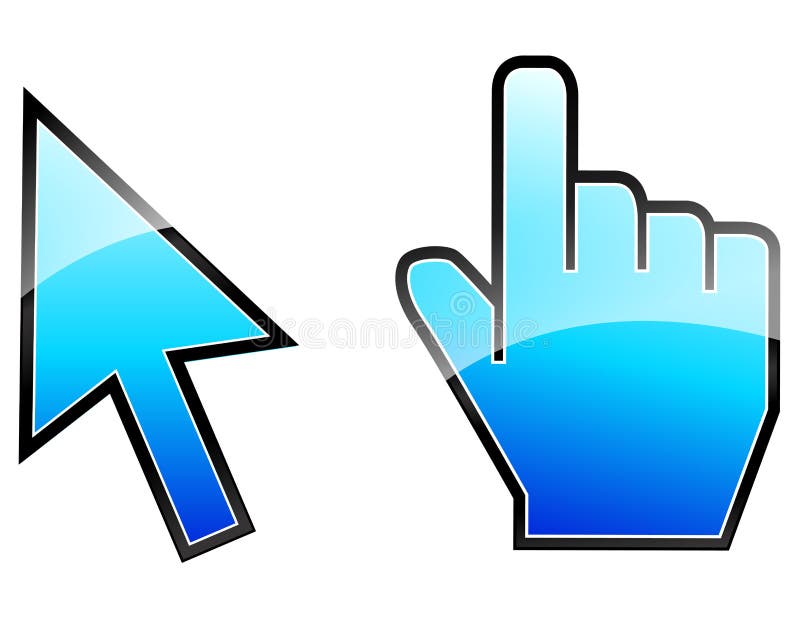 Click icons stock vector. Illustration of mouse, finger - 34843542