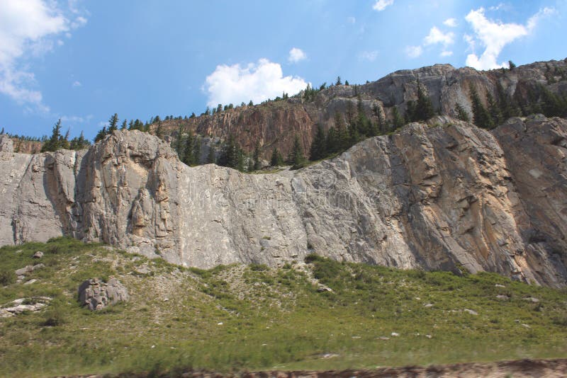 Blue Cliffs, Sky, Clouds, Forest Stock Image - Image of altai ...