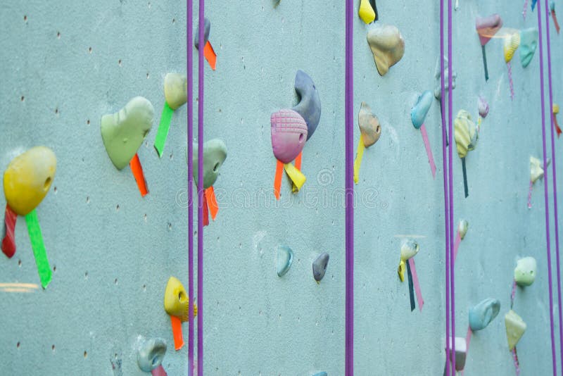 Blue Climbing Wall stock image. Image of yellow, entertainment - 33682171