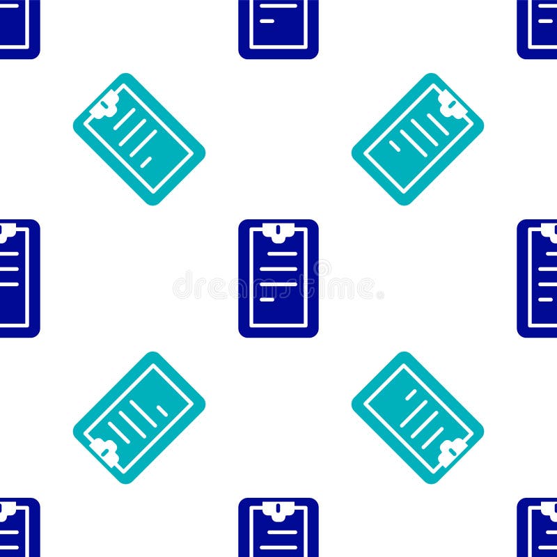 Blue Clipboard with Checklist Icon Isolated on Blue Background. Control ...