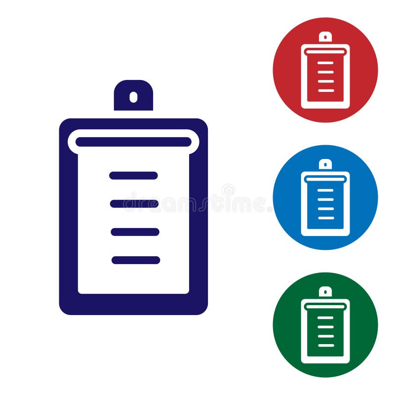 Blue Clipboard with Checklist Icon Isolated on White Background ...