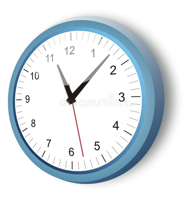 Blue clock stock illustration. Illustration of blue, number - 23491645