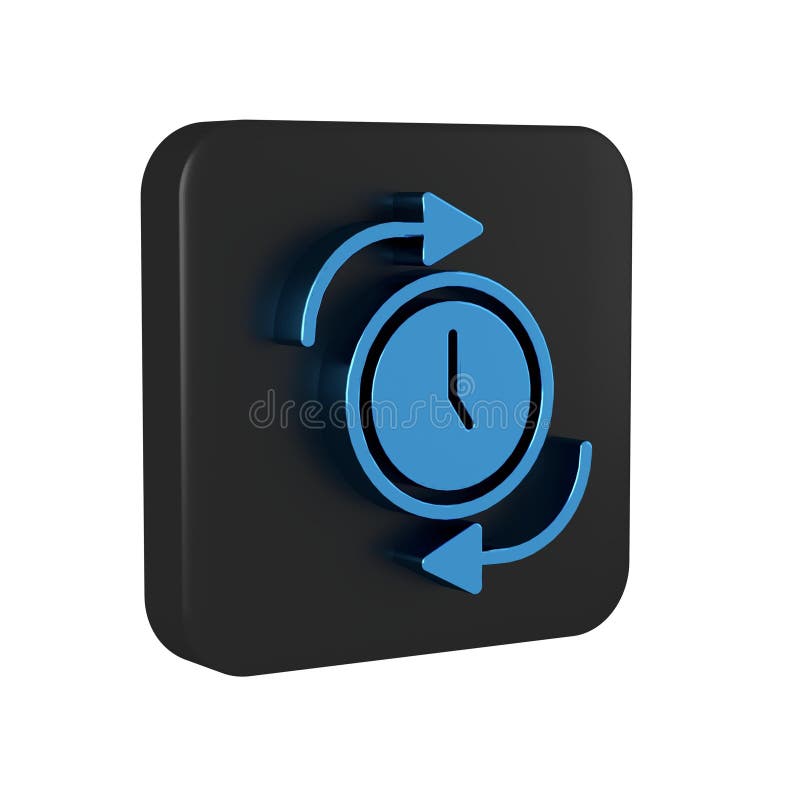 Blue Clock with Arrow Icon Isolated on Transparent Background. Time ...