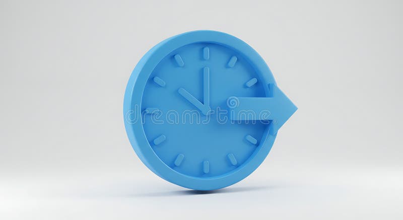 Blue Clock with Arrow: Minimalist Time Management Concept Stock ...