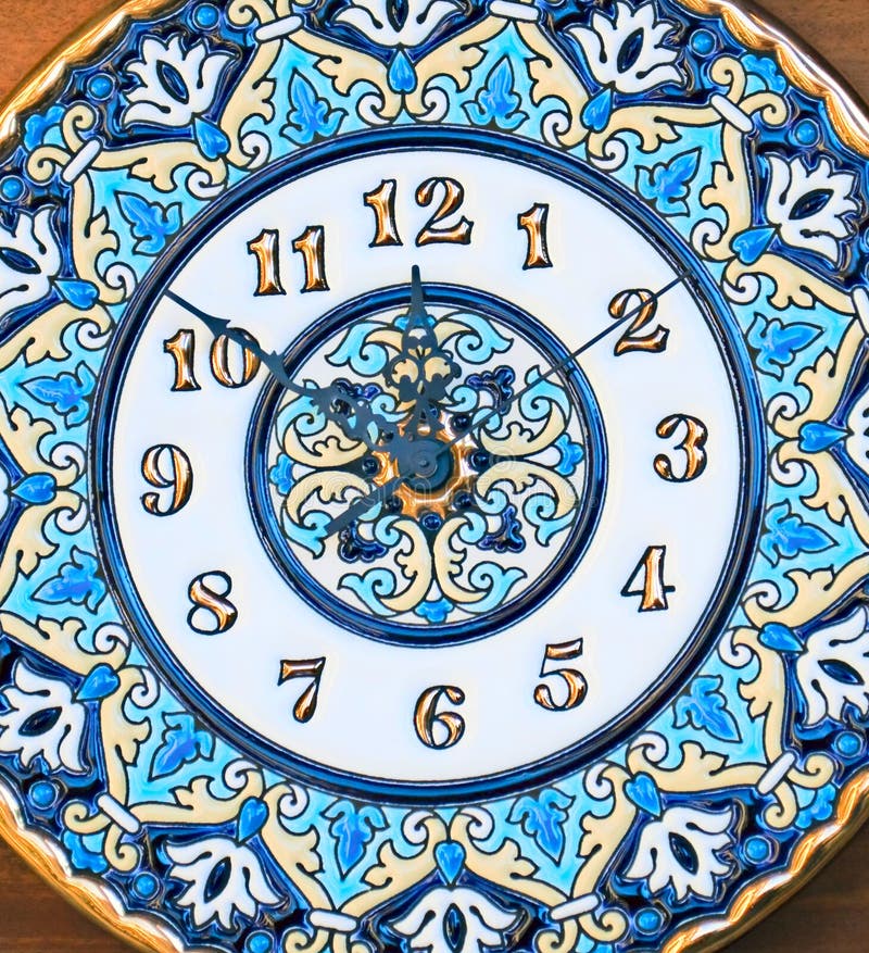Blue clock stock photo. Image of bezel, black, dial - 158563626