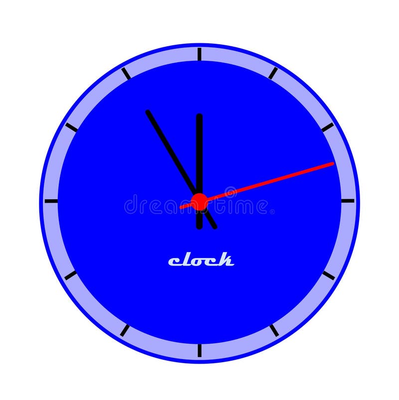 Blue clock face. stock vector. Illustration of black - 36300622
