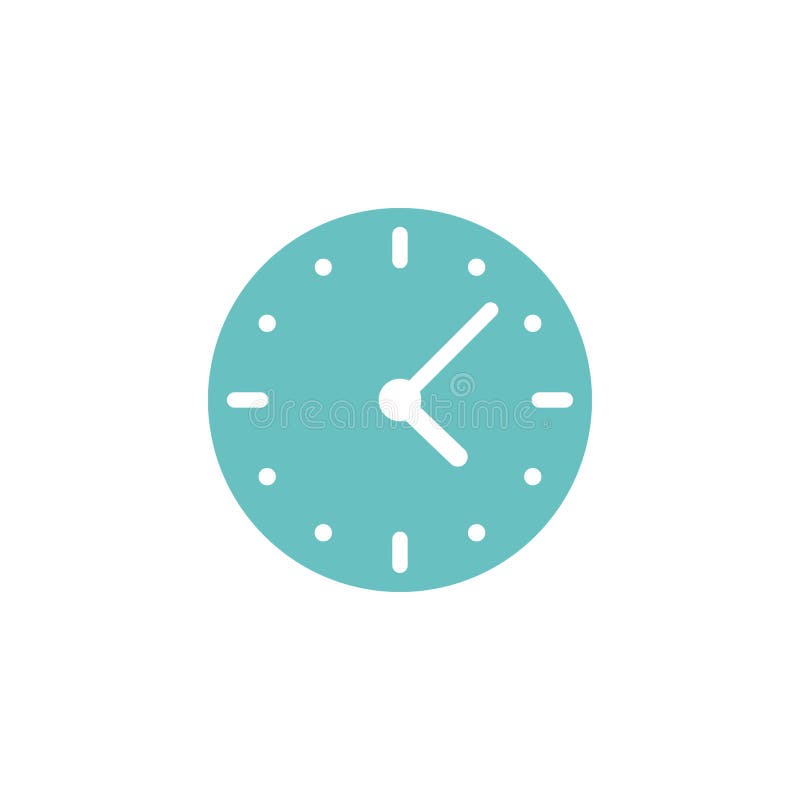 Blue Clock With And Round Arrow. Flat Icon Isolated On White. Repeat ...
