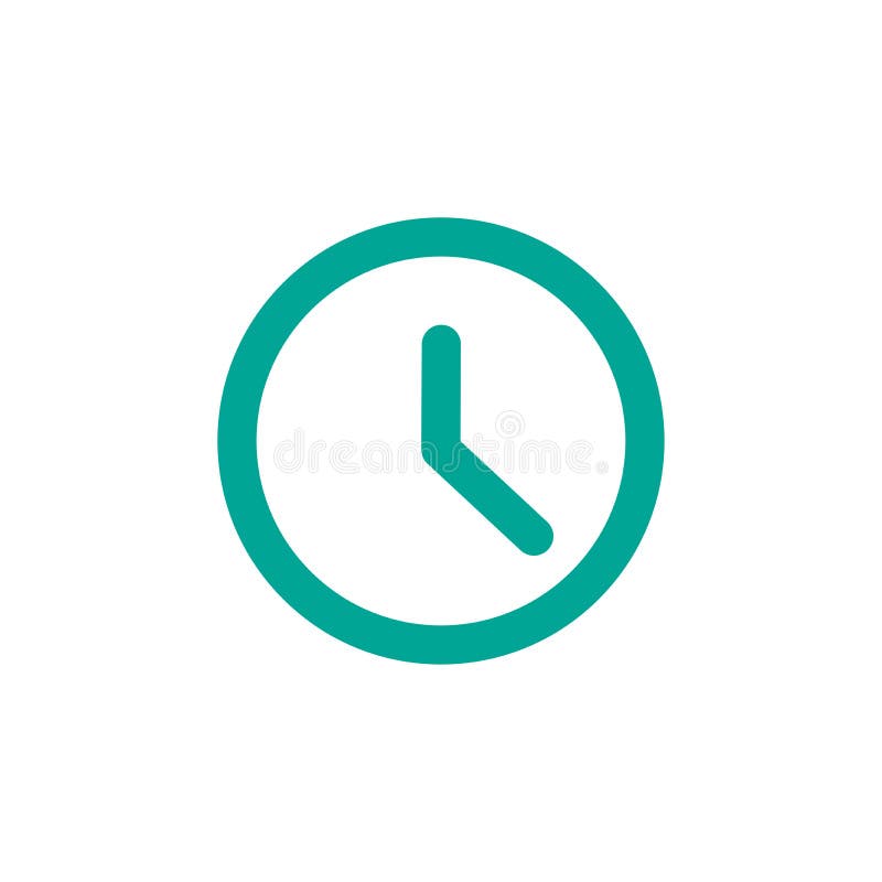 Blue Clock with and Round Arrow. Flat Icon Isolated on White Stock ...