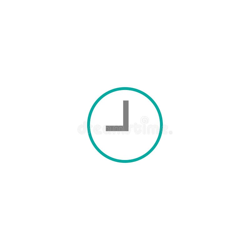 Blue Clock with and Round Arrow. Flat Icon Isolated on White Stock ...