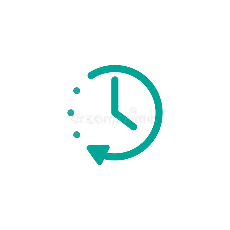 Blue Clock with and Round Arrow. Flat Icon Isolated on White Stock ...