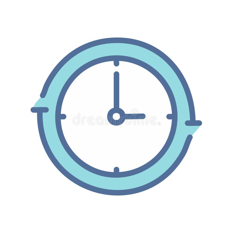 Blue Clock Time Flat Icon for Web and Mobile App Design Stock Vector ...