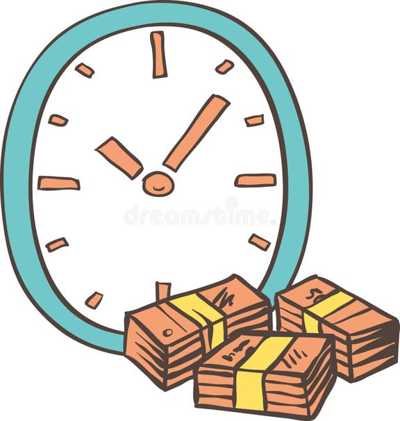 Blue Clock and Wads stock vector. Illustration of business - 97477915