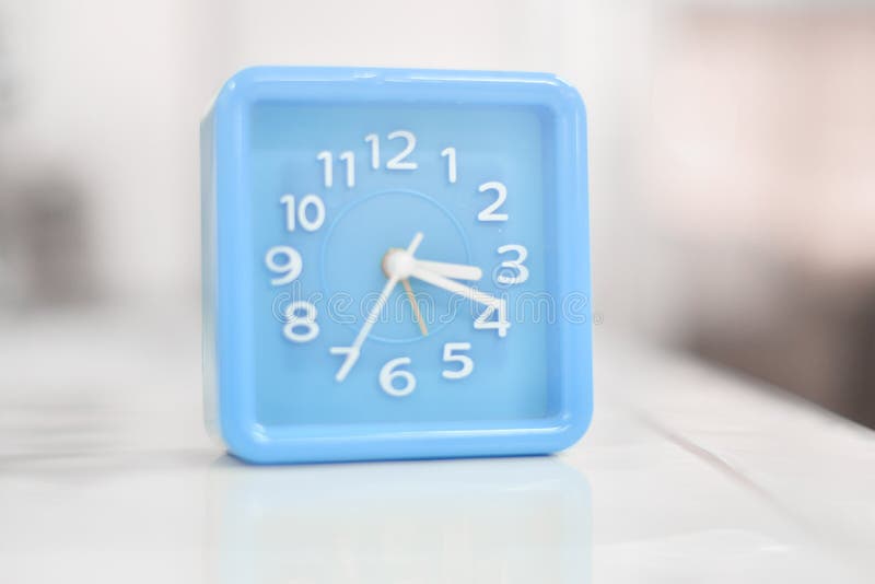 Blue clock stock image. Image of retro, reminder, metal - 96496703