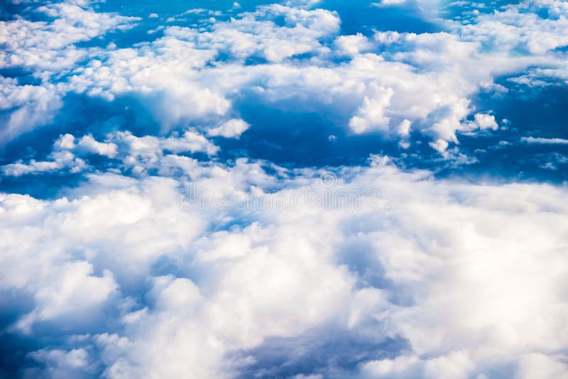 View At Clods On The Sky From The Window Of An Aiplane. Skyscape Viewed ...