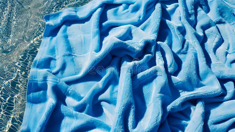 A Blue Cloth is Floating in the Water Stock Image - Image of towel ...