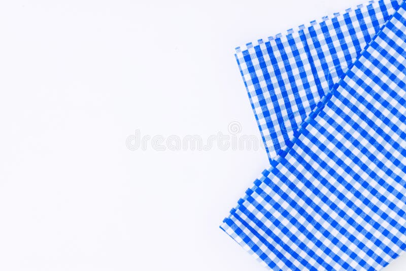 Blue Cloth, a Kitchen Towel with a Checkered Pattern, on a White Stock ...
