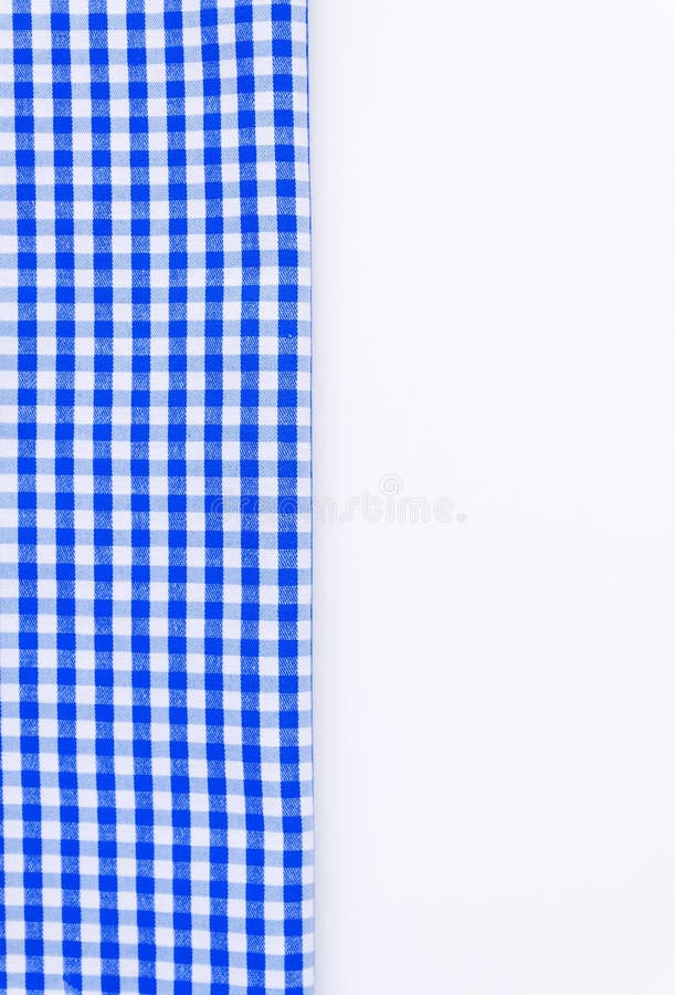 Blue Cloth, a Kitchen Towel with a Checkered Pattern, on a White Stock ...