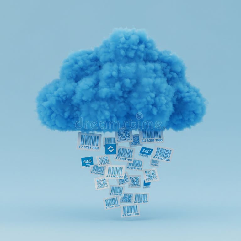 A Blue Cloud Composed of Amorphous, Fluffy Textures Hovers in a Light ...