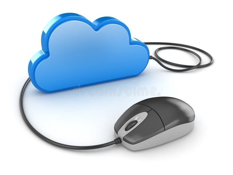 Blue Cloud and Computer Mouse Stock Illustration - Illustration of ...