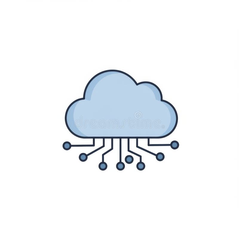 Blue Cloud Computing Network Data Storage Illustration Stock Illustration - Illustration of ...