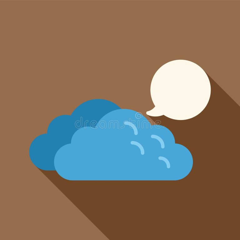 Blue Cloud Computing Talking with Blank Speech Bubble Stock ...