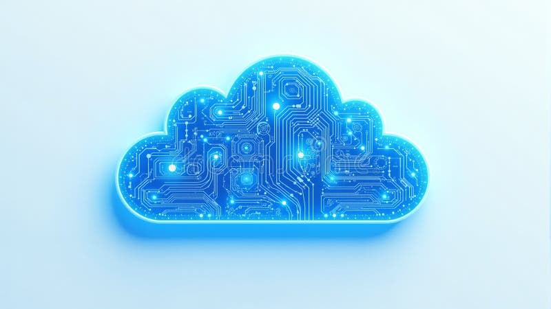 Blue Cloud Computing Technology Concept Stock Illustration ...