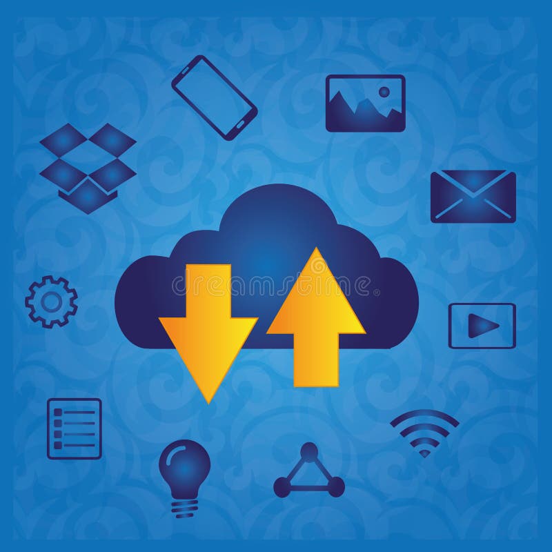 Blue cloud computing stock vector. Illustration of modern - 36001431