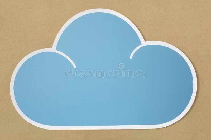 Blue cloud cut out icon stock photo. Image of database - 114743926